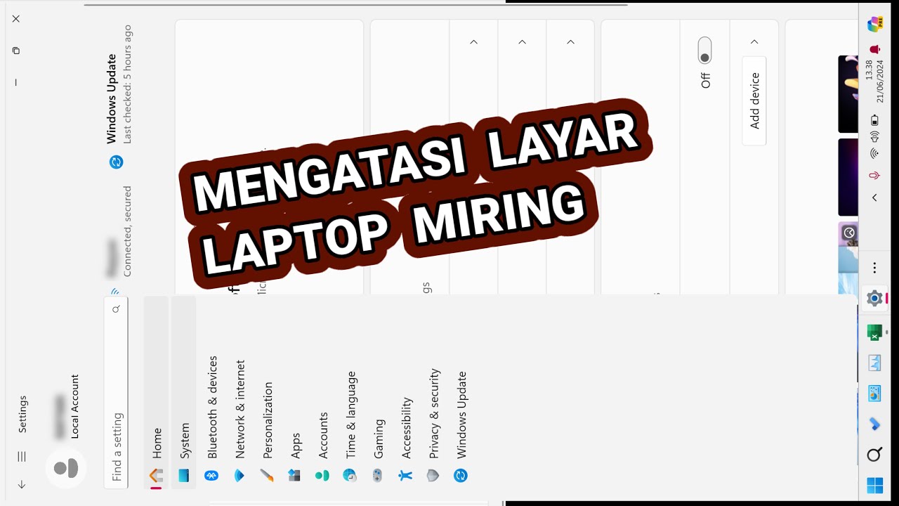 Tutorial Mengatasi Layar Laptop Yang Miring (Layar Laptop Windows 11 ...