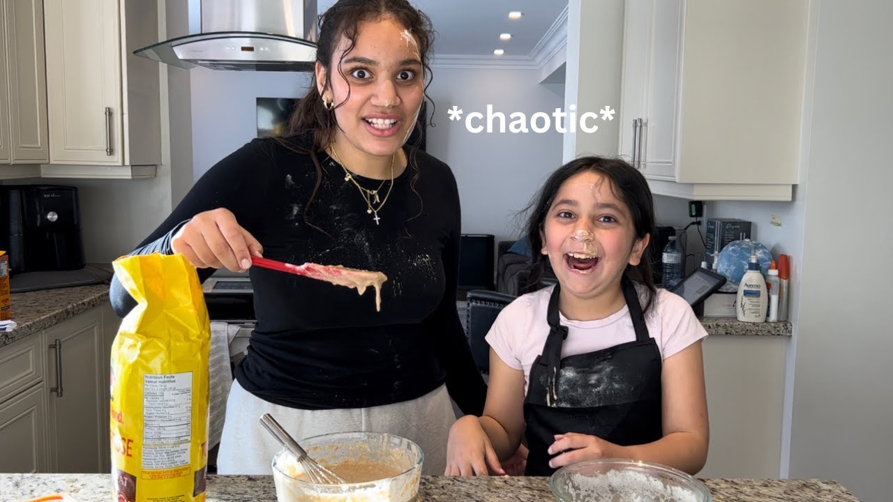 Baking a CAKE from SCRATCH | ft. my lil cousin *chaotic* - YouTube
