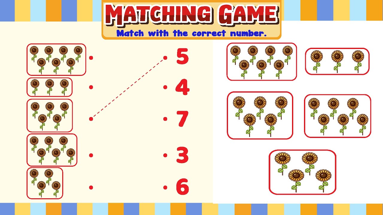 MATCHING GAME ACTIVITY FOR KIDS | Match with the correct number ...