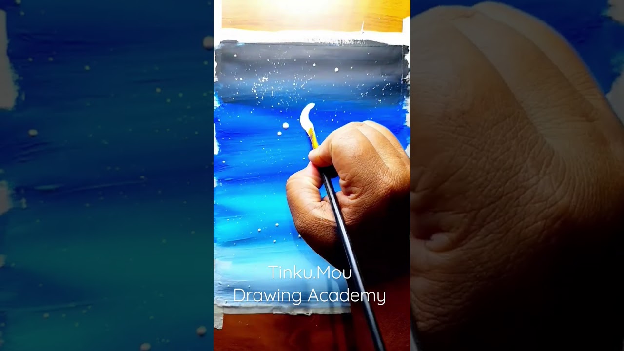 blue night sky painting tutorial for beginners acrylic step by step ...