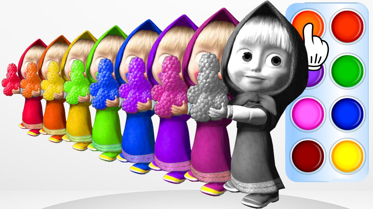 Learn Colors for Kids with Masha and the Bear Learning Flashy Color ...