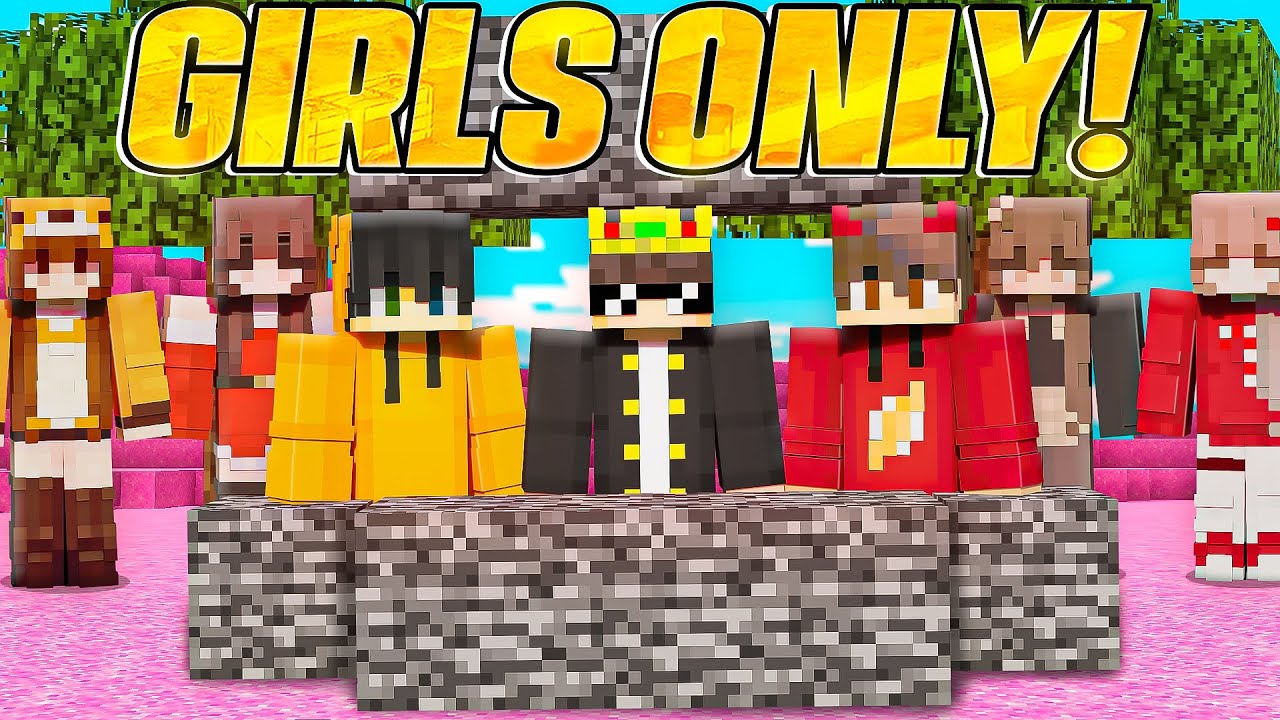 How I Rescued the BOYS in the 'GIRLS ONLY' Minecraft Server... - YouTube