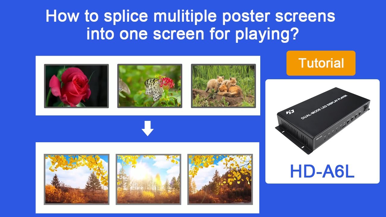 How to splice mulitiple poster screens into one screen for playing ...