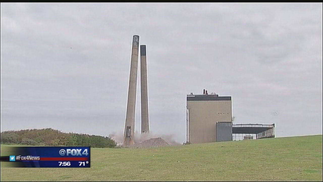 Chimney stacks demolished - YouTube