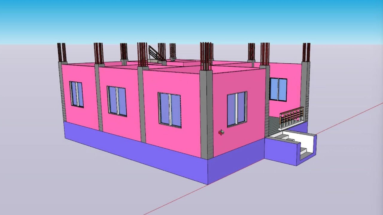 9 pillar 3bhk house plan with Cost | Low Budget House Design | Plan -78 ...