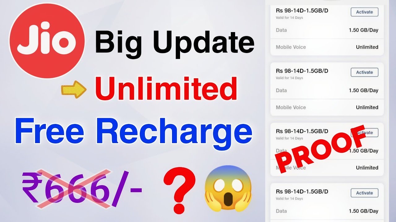 Jio Free Recharge Unlimited Loot 😍 | Jio Free Data Recharge | Jio New ...