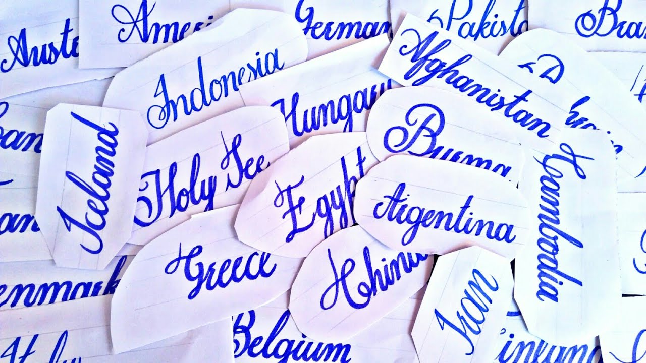 English Calligraphy | Name Of Countries in 2020 | All Countries Name ...