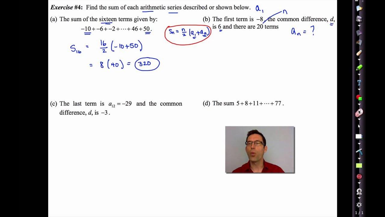 Common Core Algebra II.Unit 5.Lesson 4.Arithmetic Series - YouTube