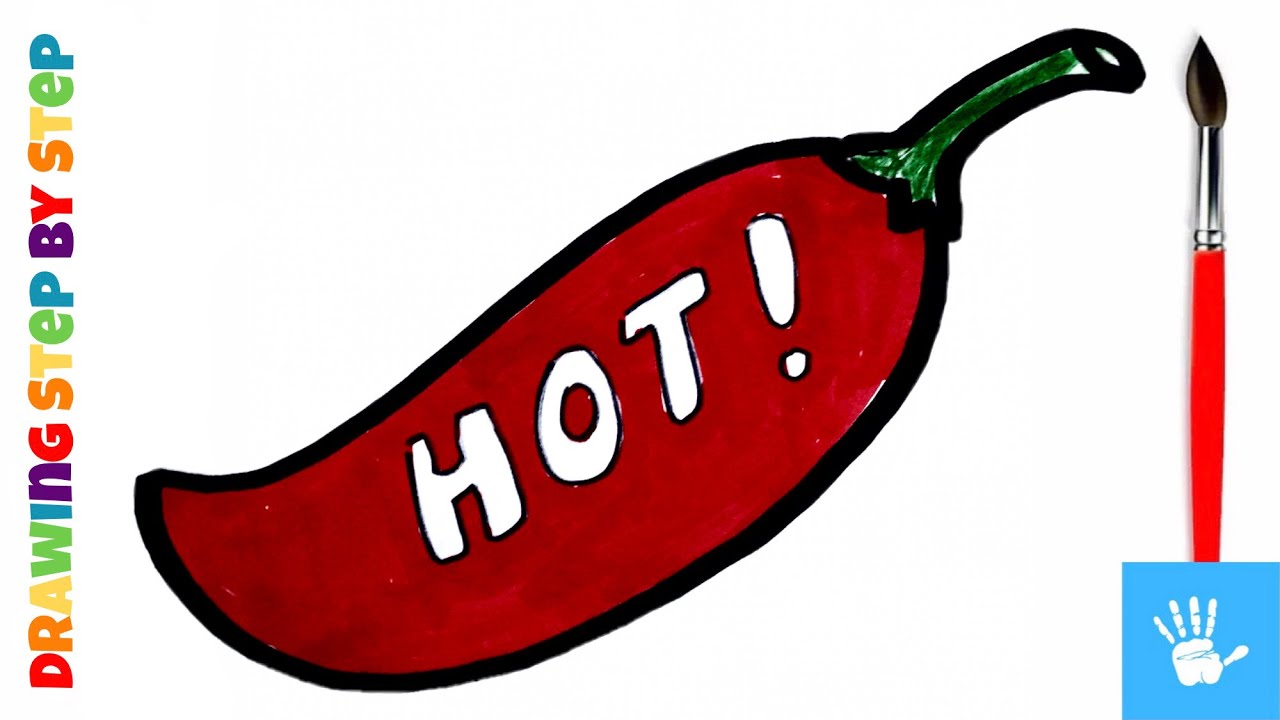 How To Draw a Cute Hot Red Chili for Children - YouTube