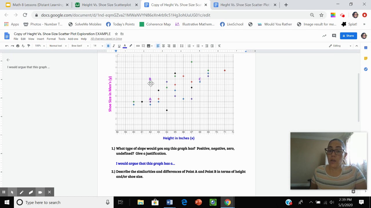 Scatter Plots Exploration: Height Vs. Shoe Size - YouTube