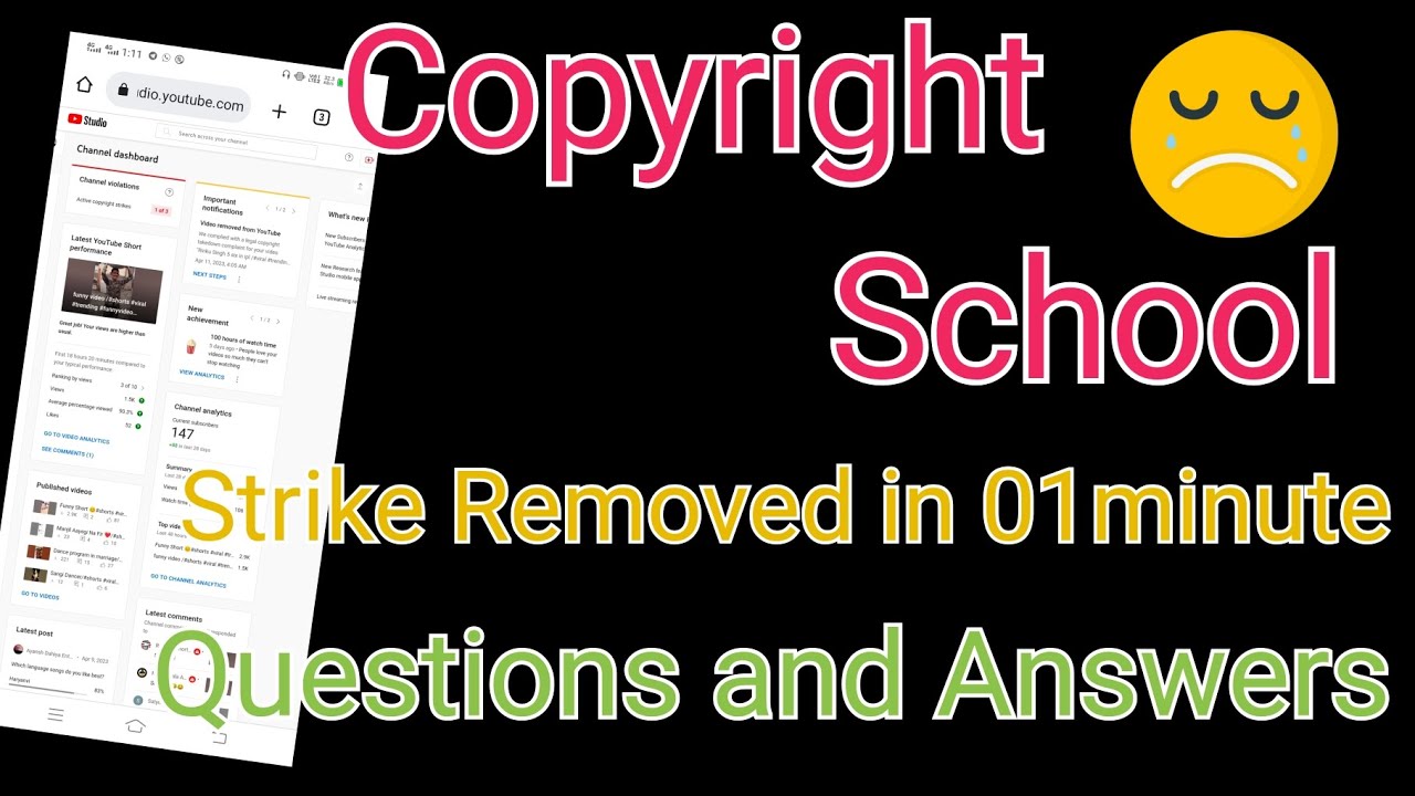 Copyright Strike Remove kre 1 second me ।How To Remove Copyright Strike ...