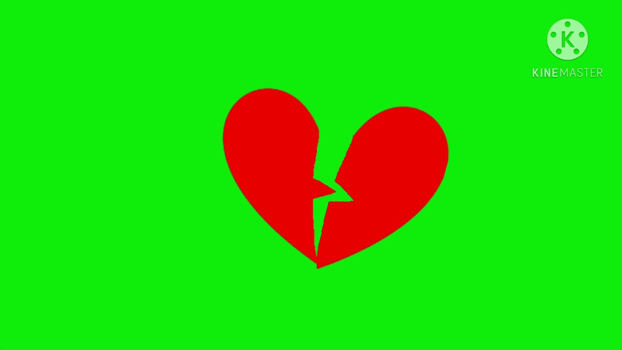 Heart break animation (green screen) (free to use) - YouTube