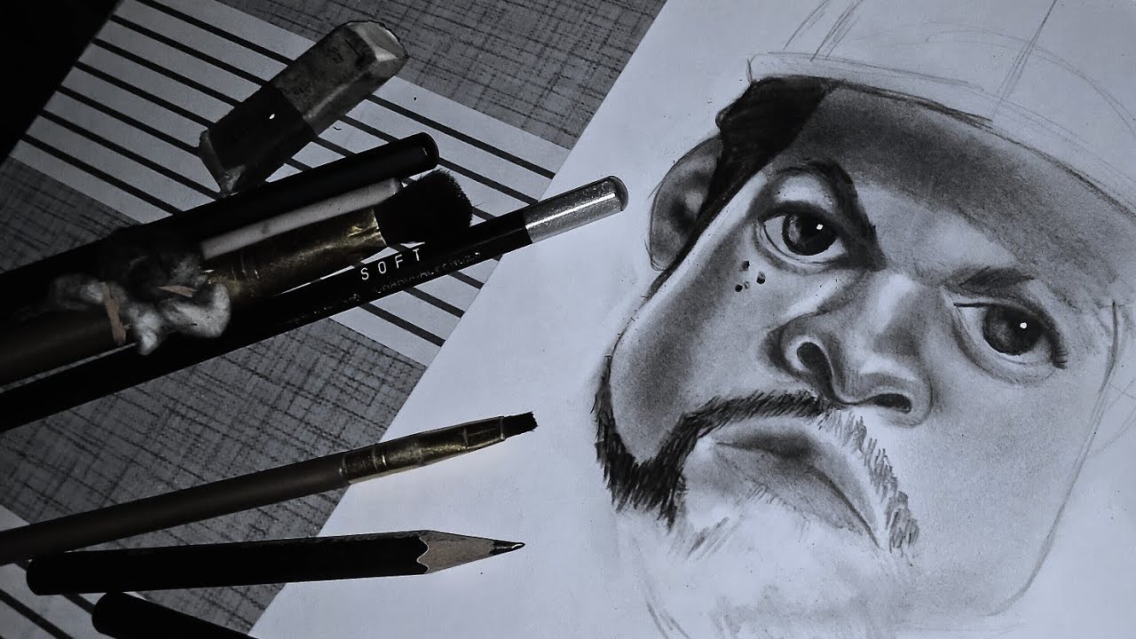 How to Draw Ice Cube from the Hip-Hop Icon series for Beginners step by ...