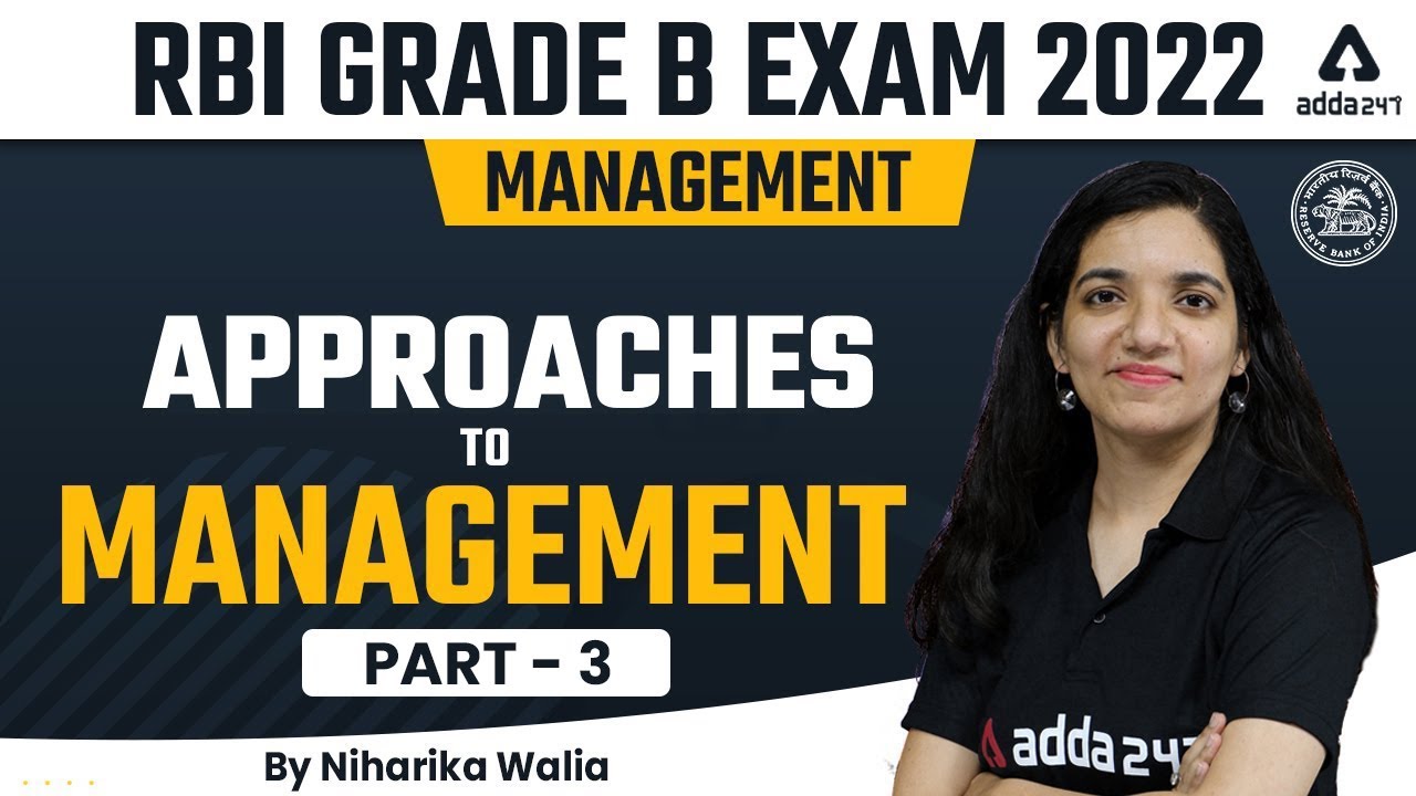 RBI Grade B | Management | Approaches to Management Part - 3 | By ...