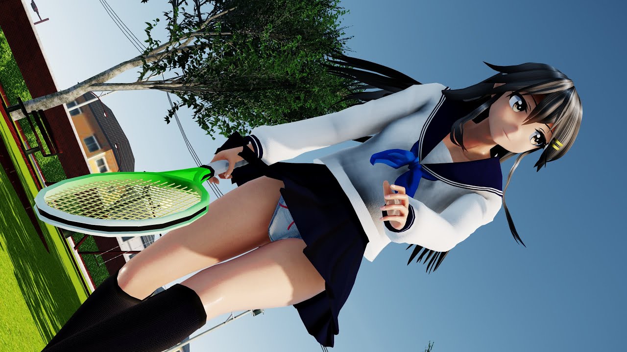 【MMD】JC榛名ちゃん セーラー服でテニス 【Ray-MMD1.52 ぱんつ注意】 - YouTube