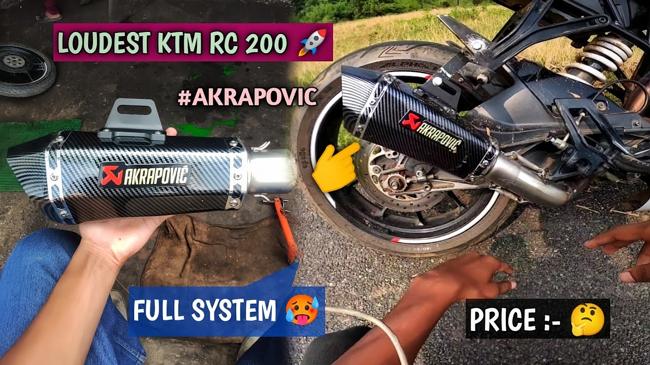 KTM RC 200 INSTALL AKRAPOVIC EXHAUST FULL SYSTEM 🥵 | LOUDEST KTM RC 200 ...