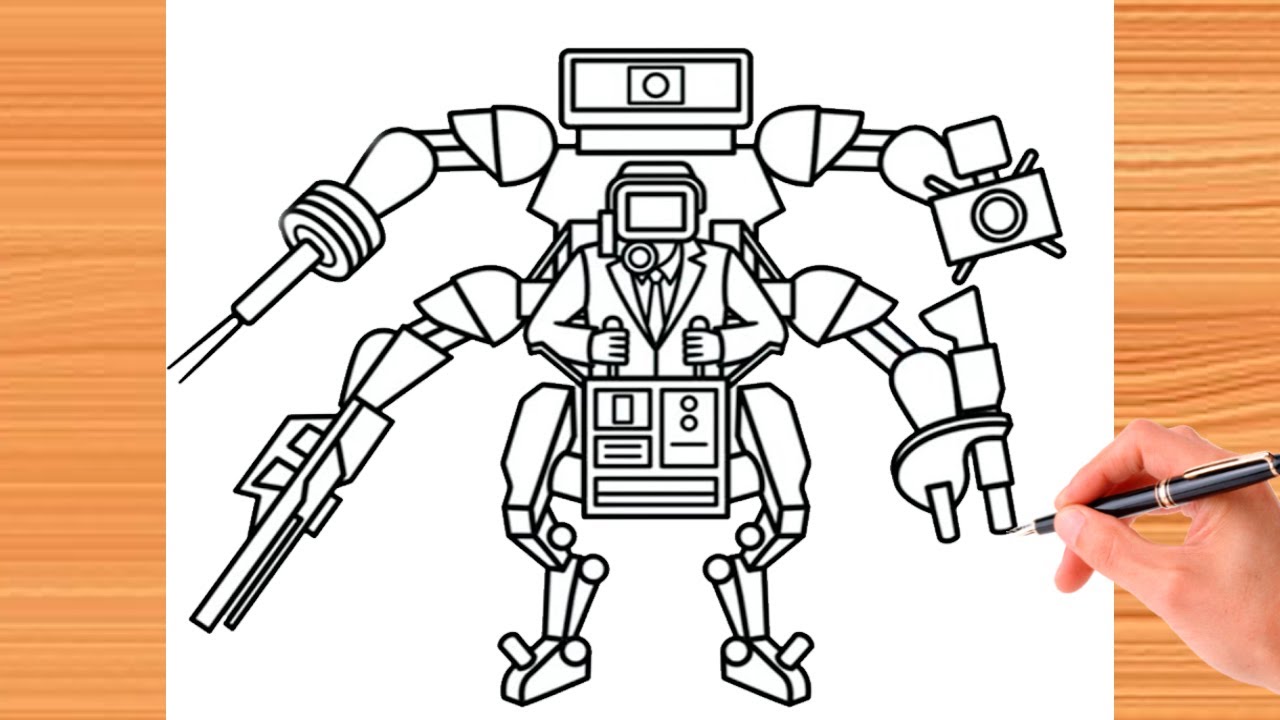 How to Draw Cameraman Mech easy - Skibidi Toilet | Drawing Step by Step ...