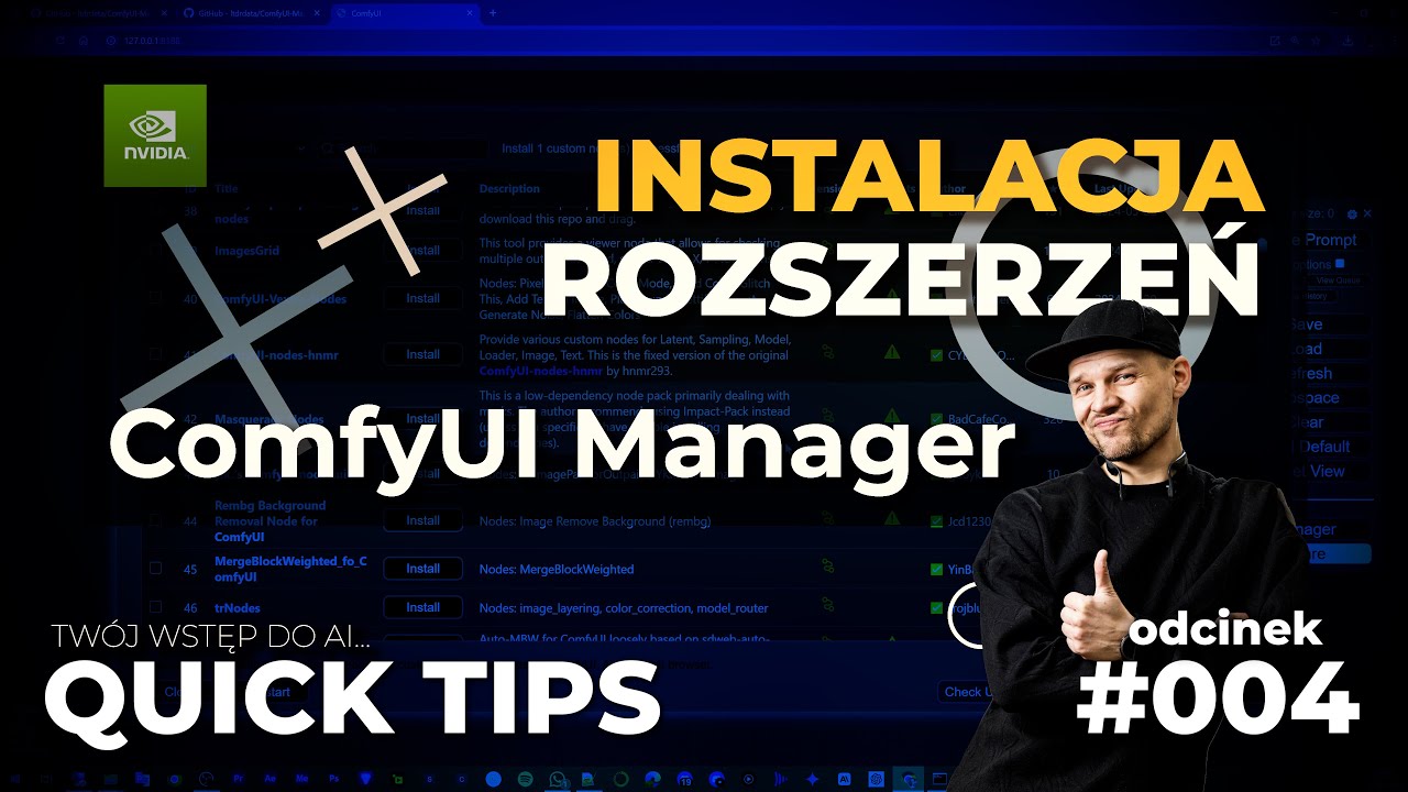 #Qtips #004 - Instalacja #ComfyUI Manger i instalacja rozszerzeń ... #Qtips #004 - Instalacja #ComfyUI Manger i instalacja rozszerzeń ...