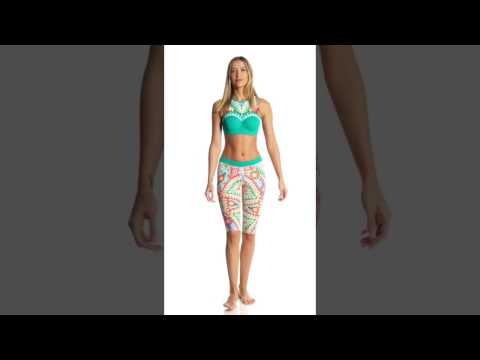 Luli Fama Women's Wild Heart Mixed Waistband Capri Legging | SwimOutlet.com