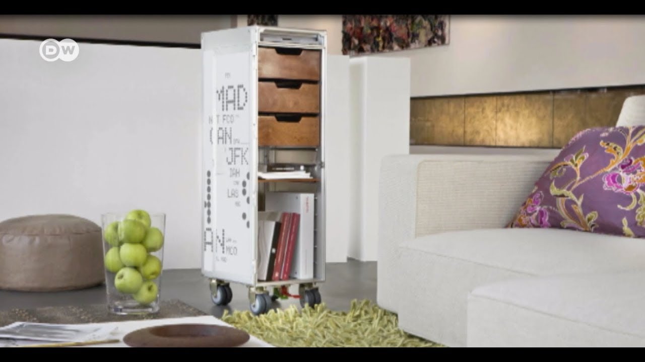 Upcycling - How to make an airplane trolley a design piece - YouTube