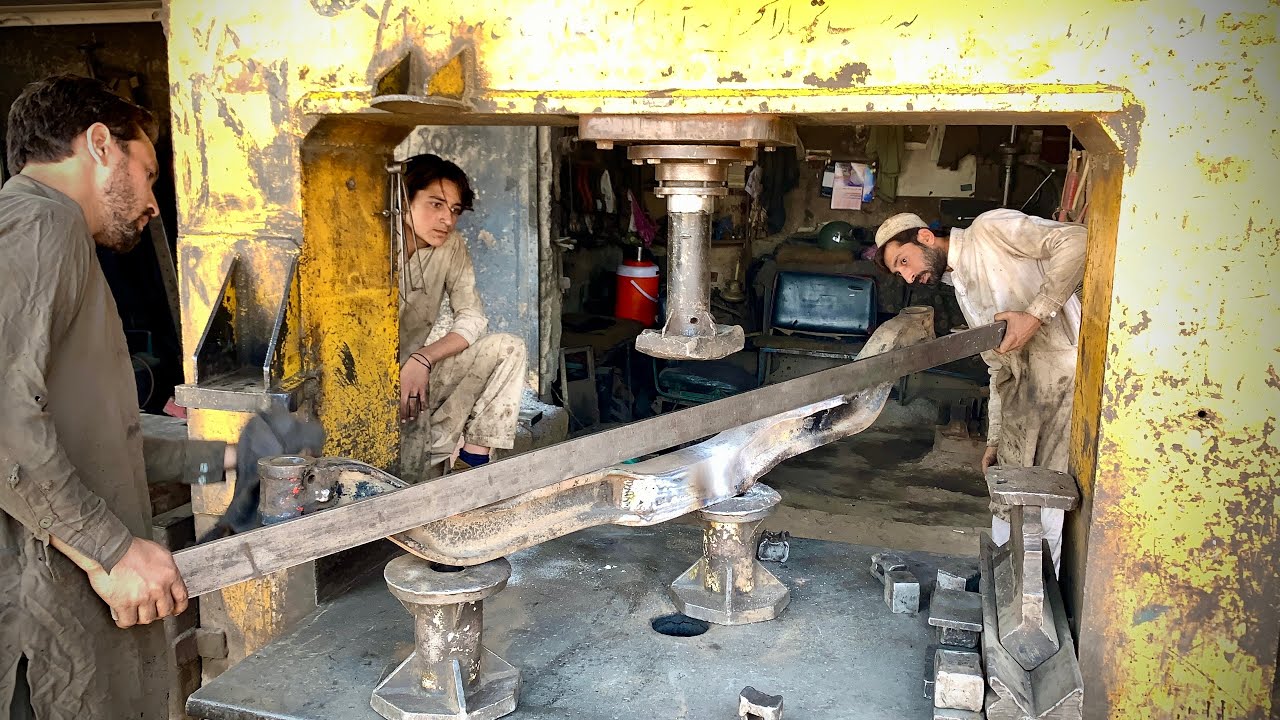 Amazing Rebuilding of Front Axle Bend Removal | How to Repair Front ...