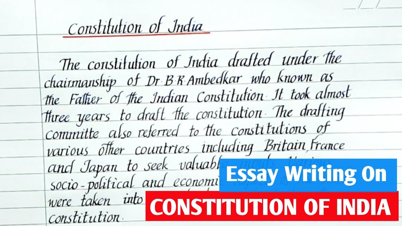 Essay writing on constitution of India - YouTube