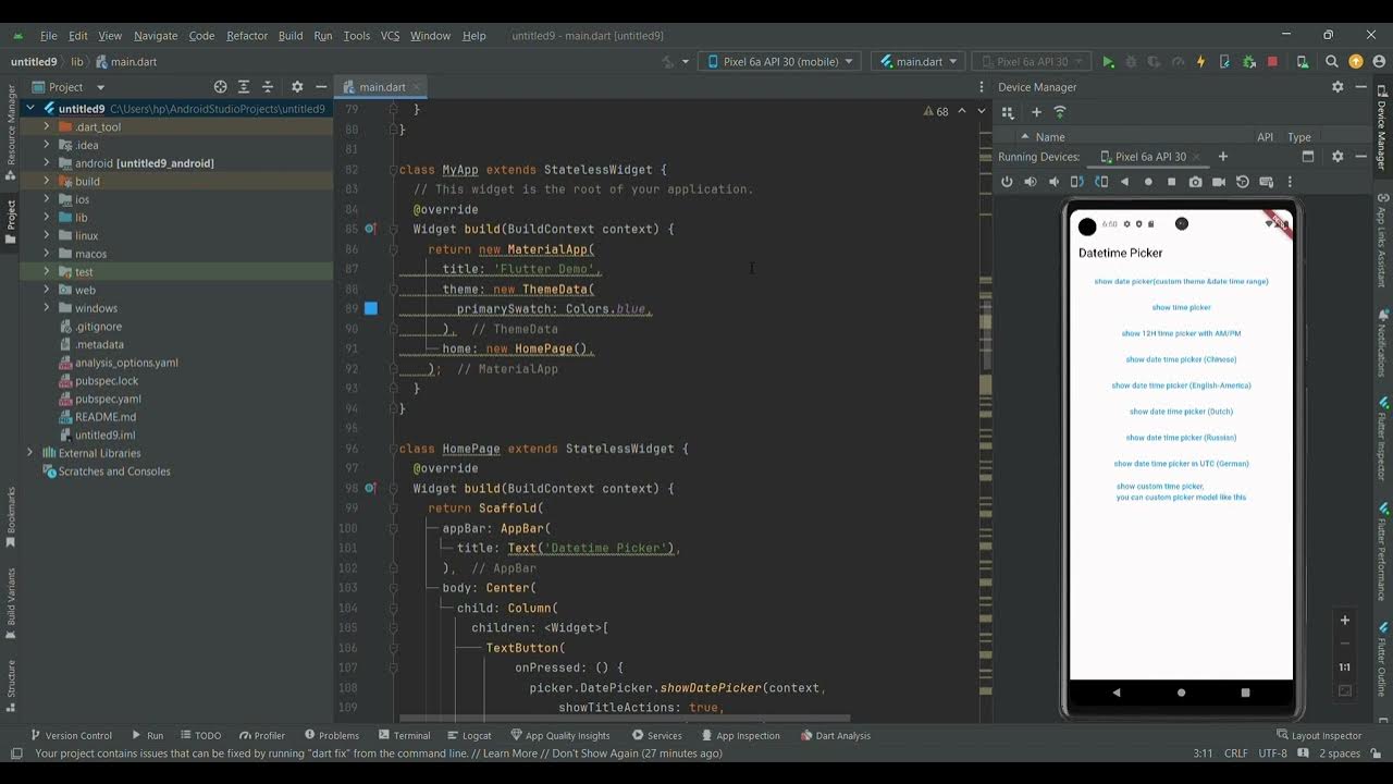 flutter datetime picker plus example Flutter package - YouTube