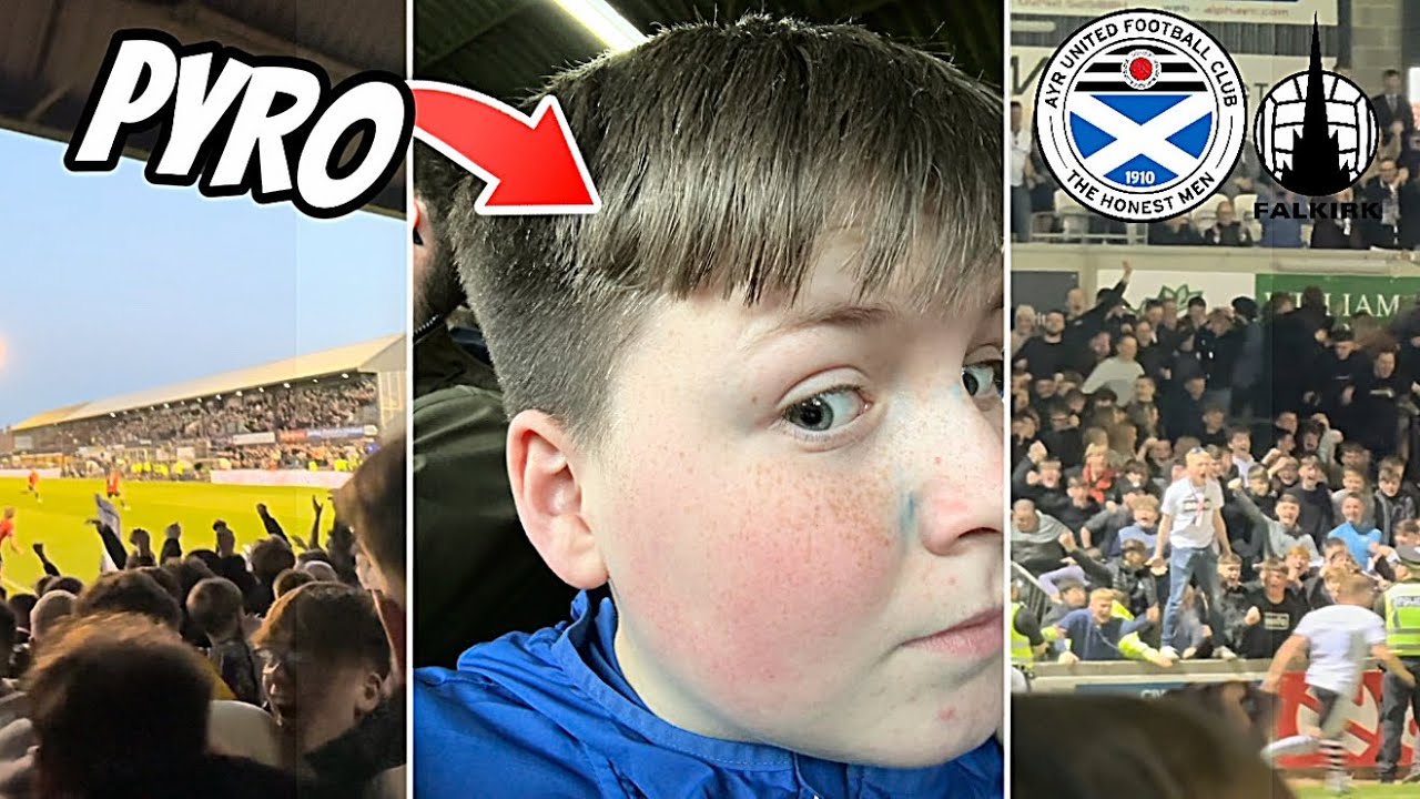 😱 Huge PYRO, LIMBS and CARNAGE see Ayr v Falkirk END 1-1!!! 🤯 - YouTube