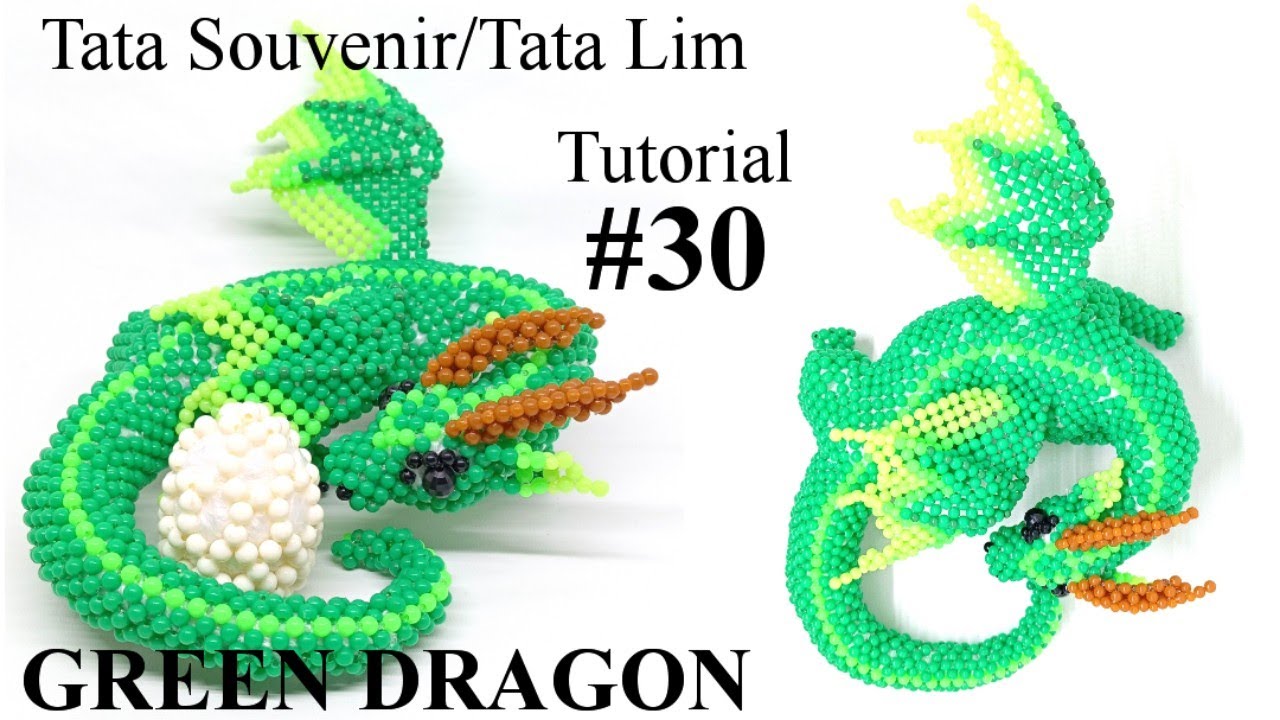 Extra (Free) How to Beads Green Dragon Part 30/ Beading Tutorial Dragon ...