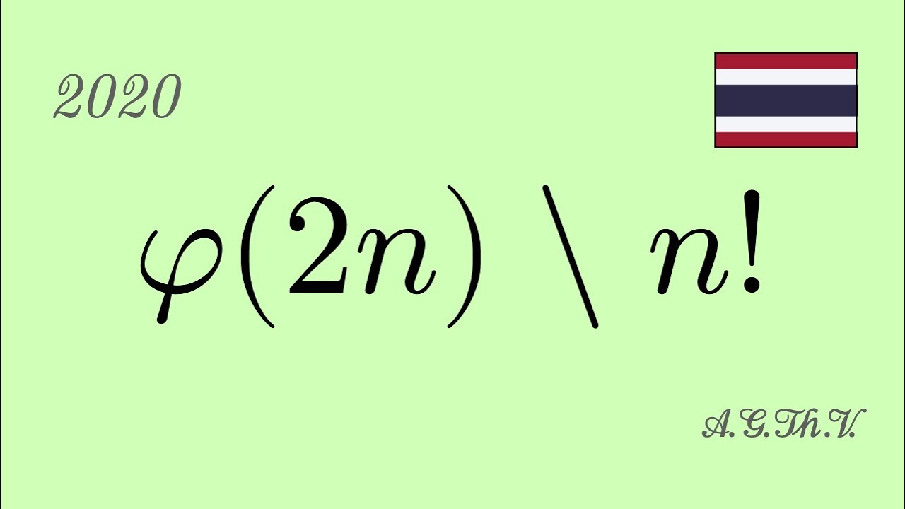 Thailand Mathematical Olympiad, 2020, problem 1 - YouTube