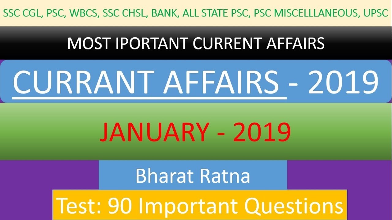 Current Affairs Quiz for January 2019 - YouTube