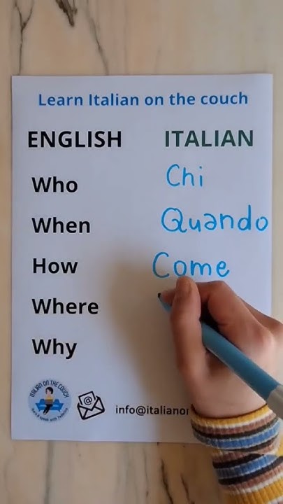 question words in Italian 😎 Learn Italian with us! info ...