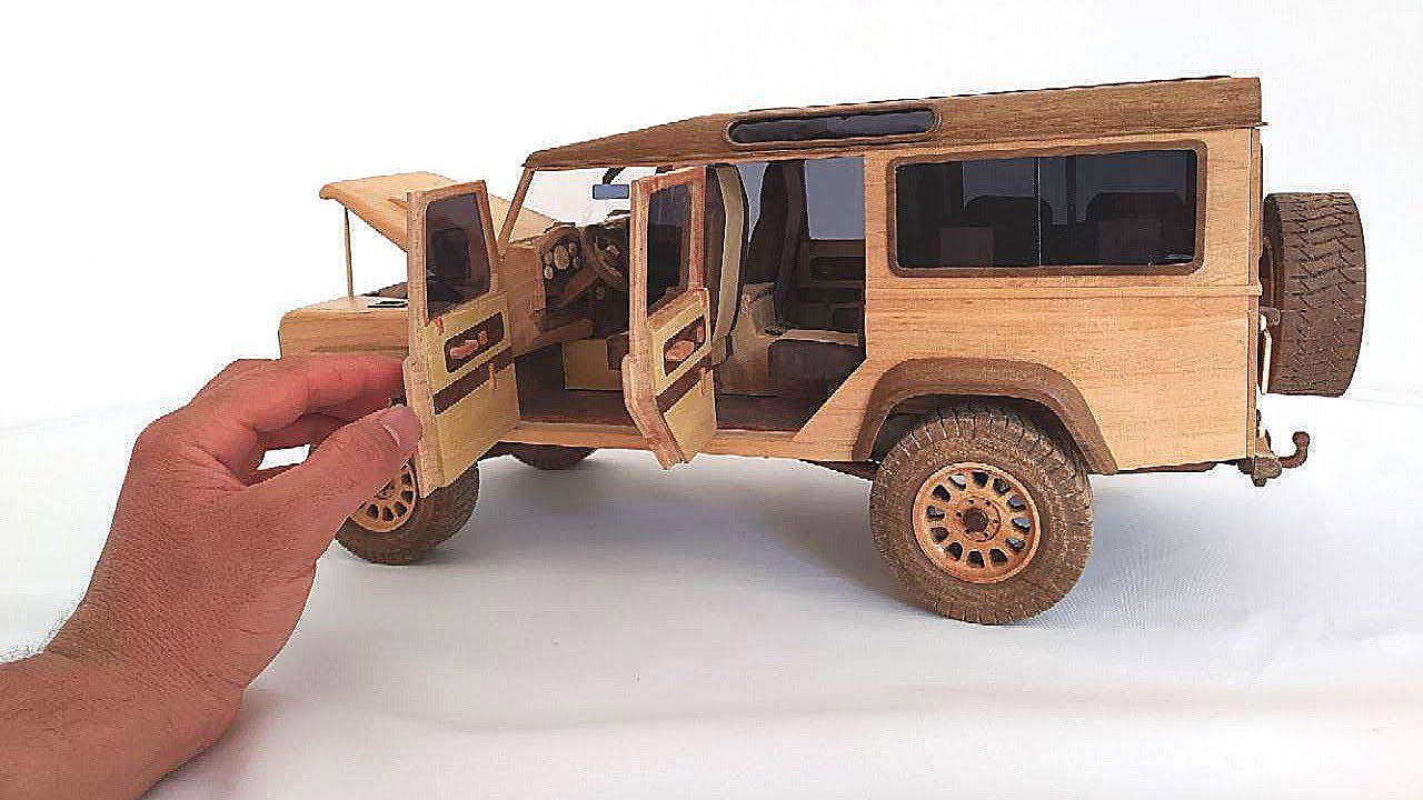 Wooden Car Model - Land Rover Defender (full version) - YouTube