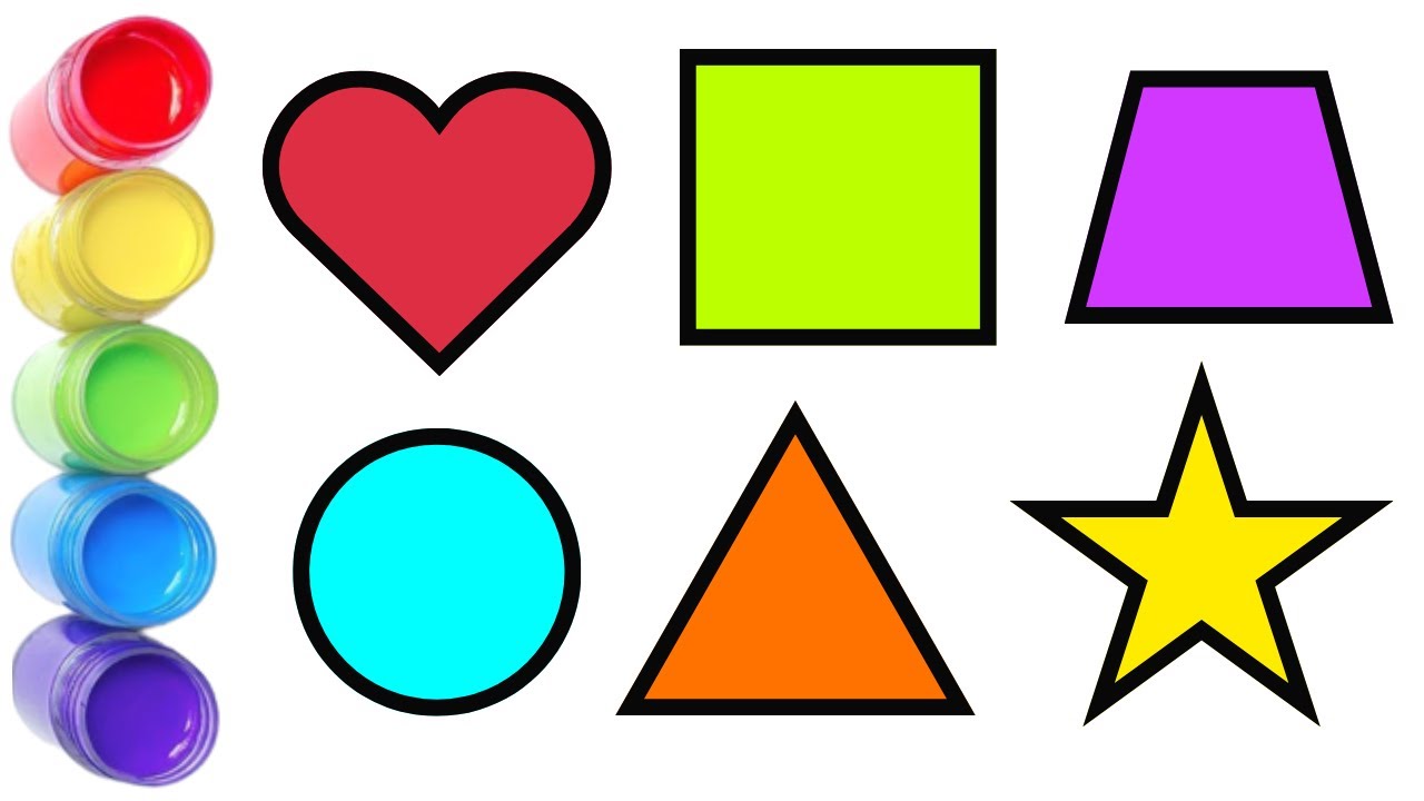 Learn Shapes and colors for kids, Shapes names in english for kids, new ...
