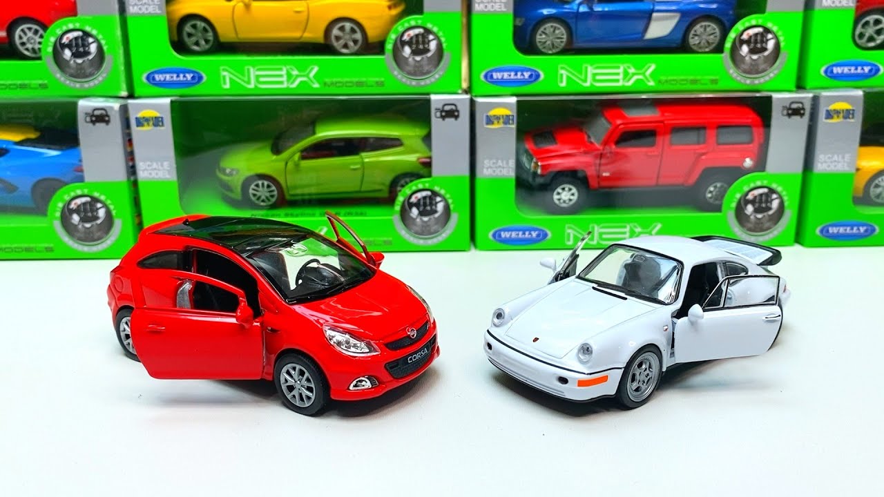 New Cars! Unboxing Welly Nex DieCast Model Porsche 911 Turbo and Opel ...