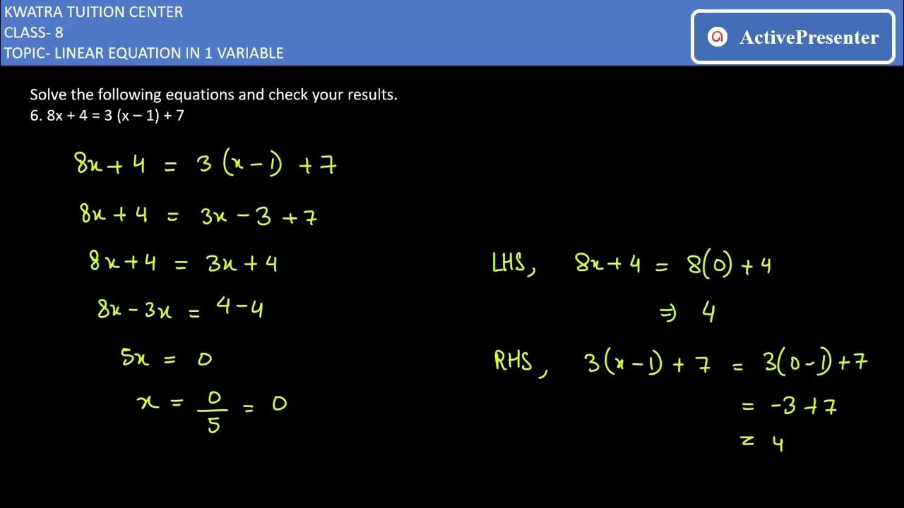 Ex 2.3 Linear Equation in 2 variables|| NCERT SOLUTION - YouTube