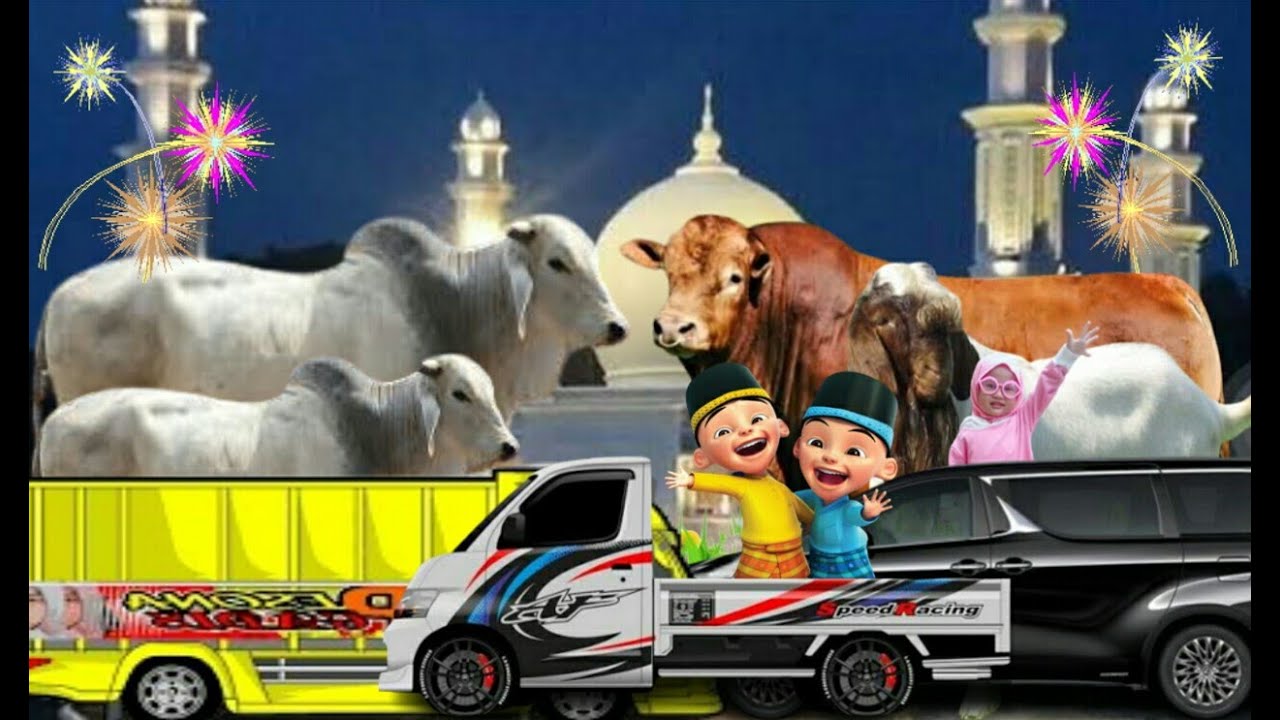 TAKBIRAN BARENG UPIN IPIN,SAPI,KAMBING,QURBAN - YouTube