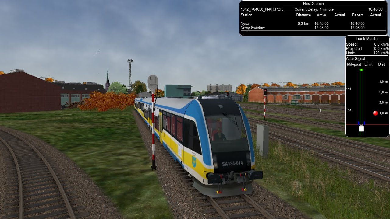 Open Rails Live#2 Wciel się w rolę maszynisty Pociag Pesa SA134-014 ...