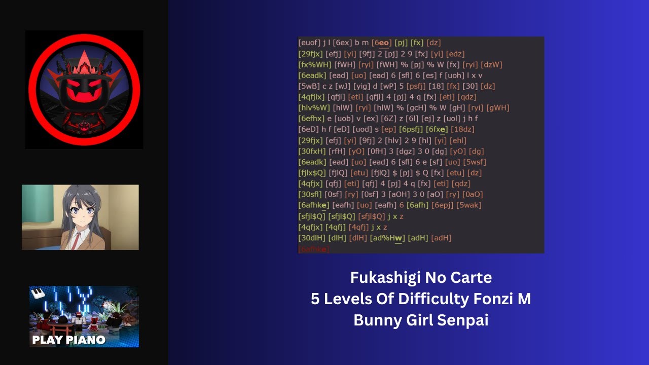 Fukashigi No Carte 5 Levels Of Difficulty Fonzi M - Bunny Girl Senpai ...