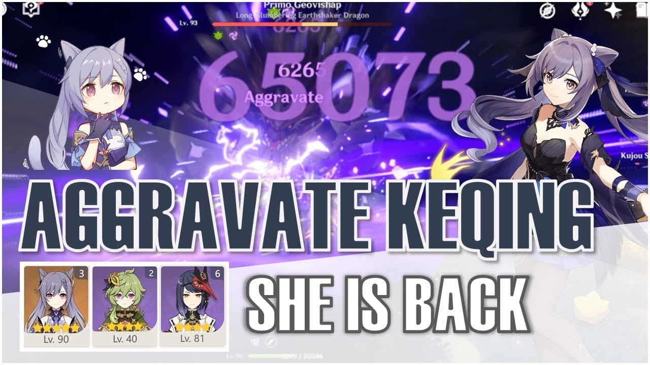 Aggravate Keqing Is Amazing Collei Keqing Sara Zhongli Team In