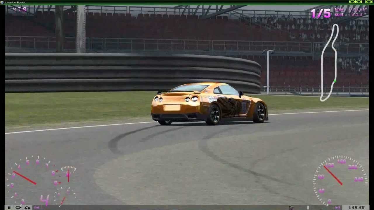 lfs nissan skyline r35 test drive+mods - YouTube