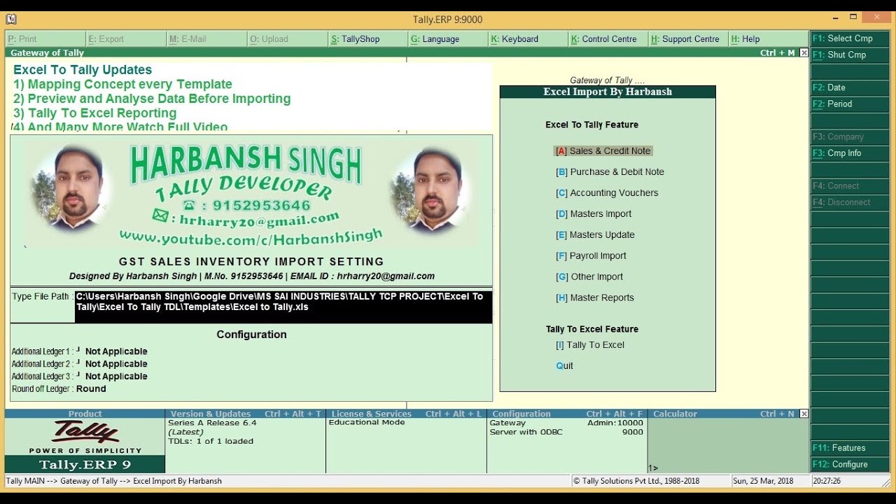 Excel To Tally Updates Mapping Concept Hurry Up 9152953646 - YouTube