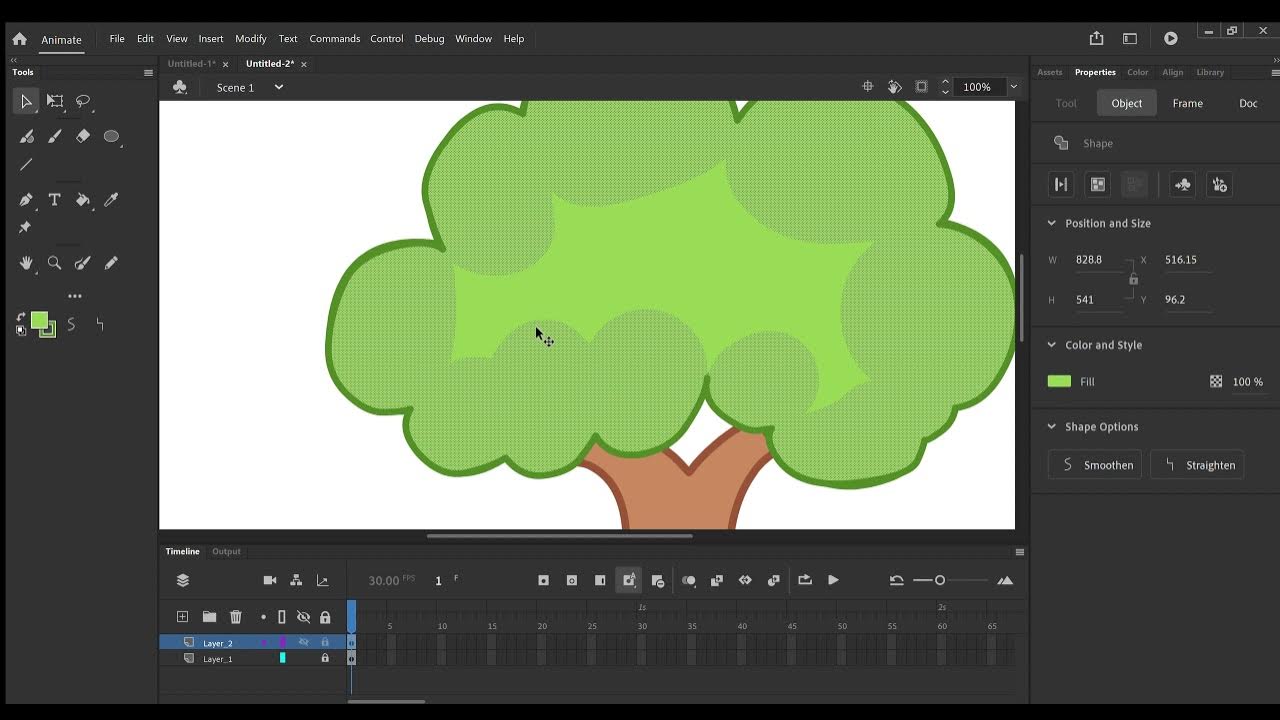 Adobe Animate Tutorial - drawing with shapes using merge mode - YouTube