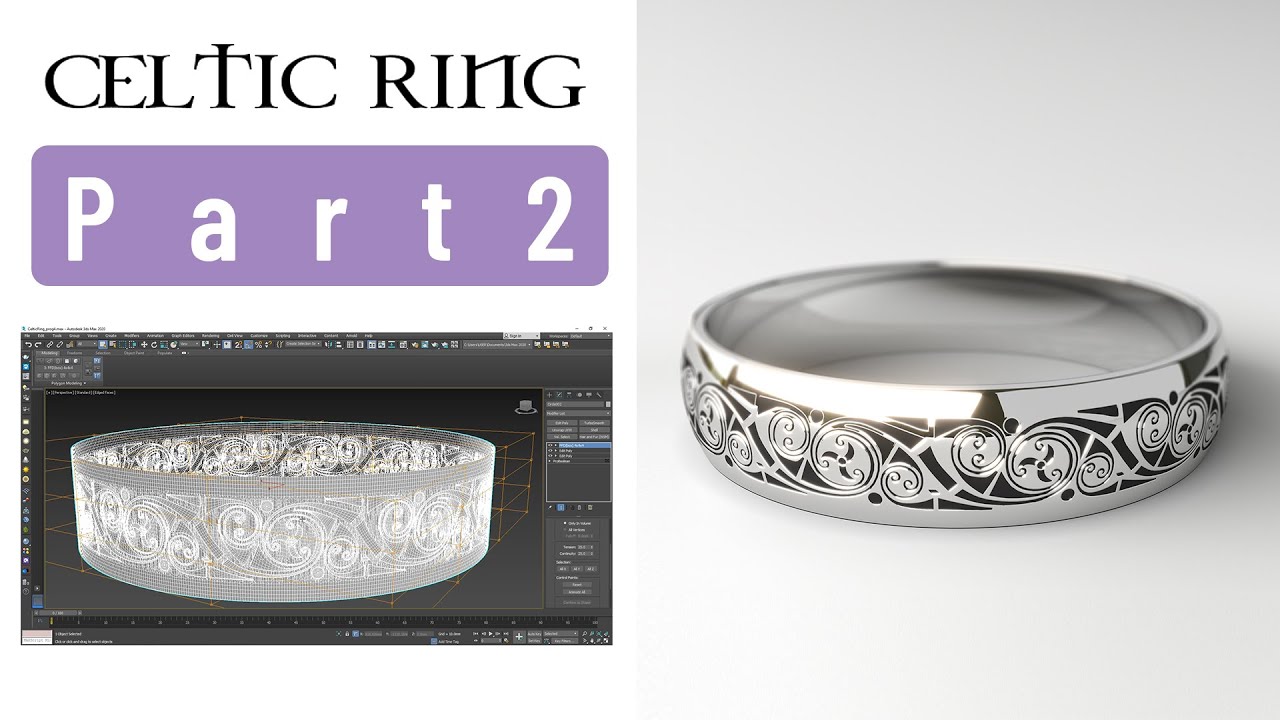 Jewelry Modeling - 3ds max - Celtic Ring - Part 2 - YouTube