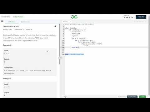 occurrences of 101 on gfg || GFG Weekly Coding Contest - 132 #gfg # ...