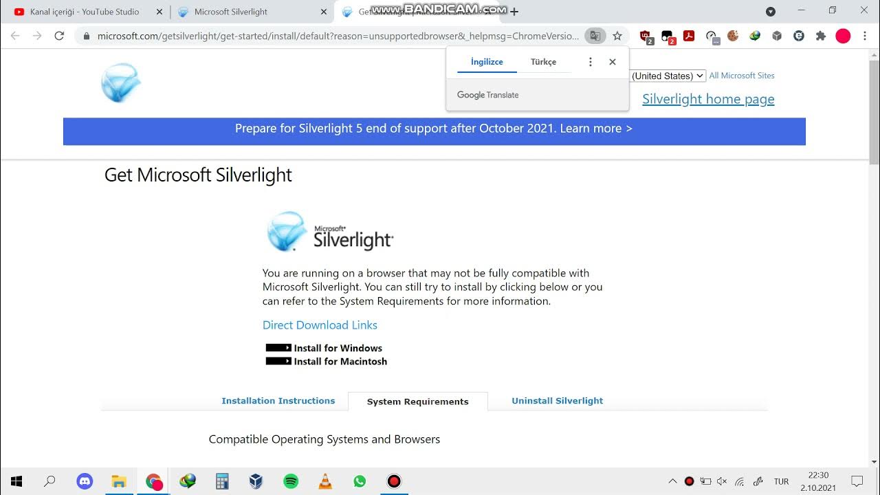 Chrome'da Silverlight Kullanma - YouTube