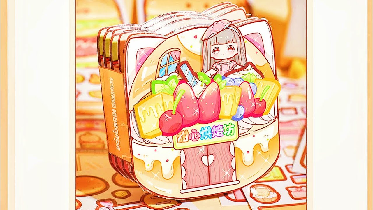 DIY Quiet Book kawaii sticker decorate stickers 💜immersive ASMR - YouTube