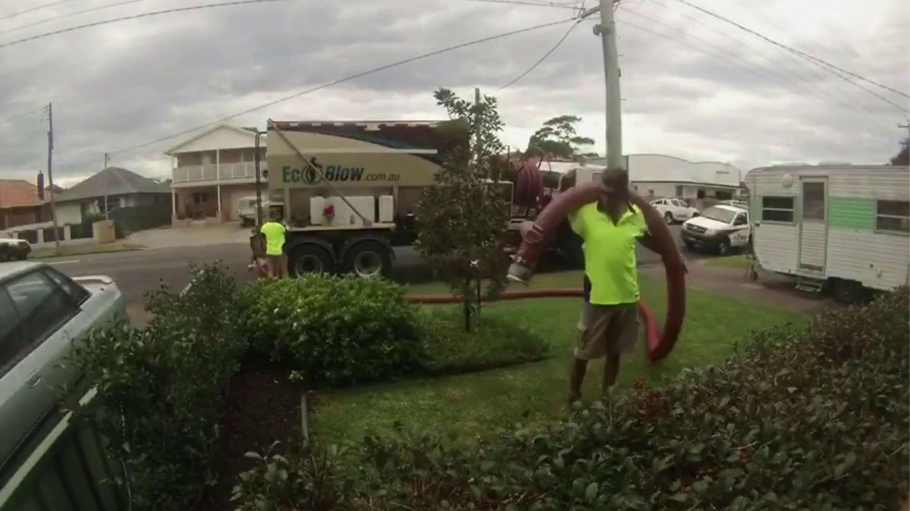 Soil Blowing is perfect for top-dressing your lawn - YouTube