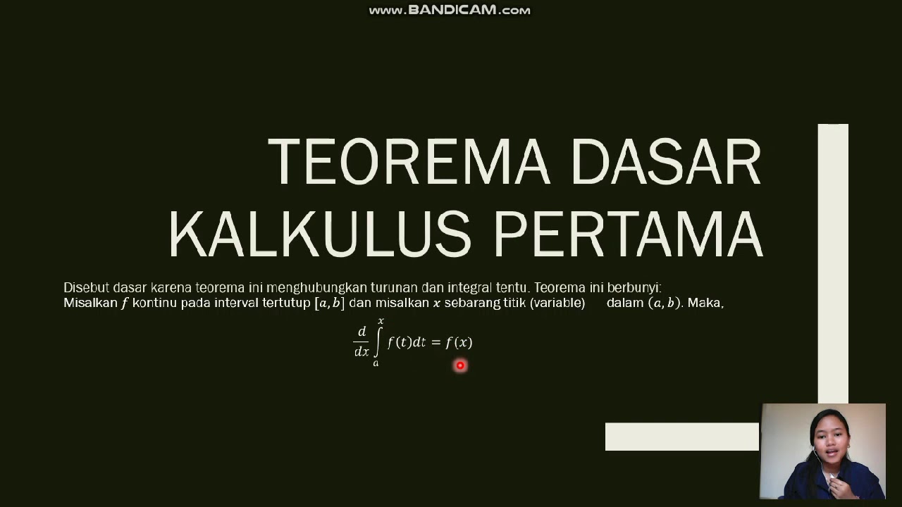 Teorema Dasar Kalkulus Pertama - YouTube