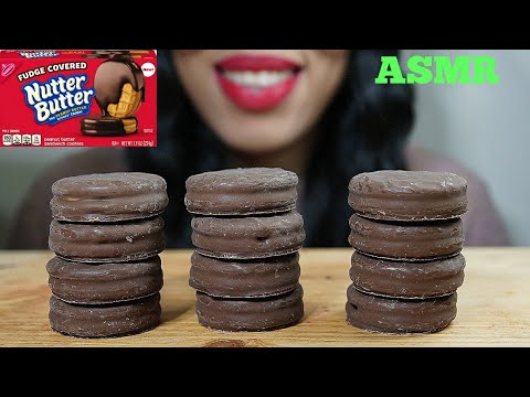 ASMR | Nutter Butter Fudge Dipped Peanut Butter Cookies *RELAXING ...